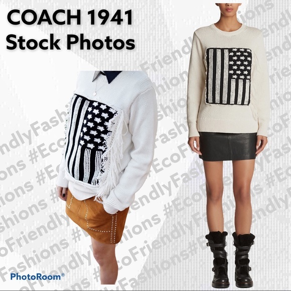Coach | Sweaters | Coach Natural Cotton Flag Intarsia Sweater | Poshmark